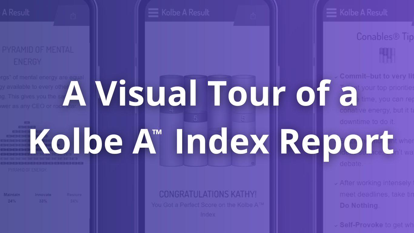 A Visual Tour of a Kolbe A™ Index Report